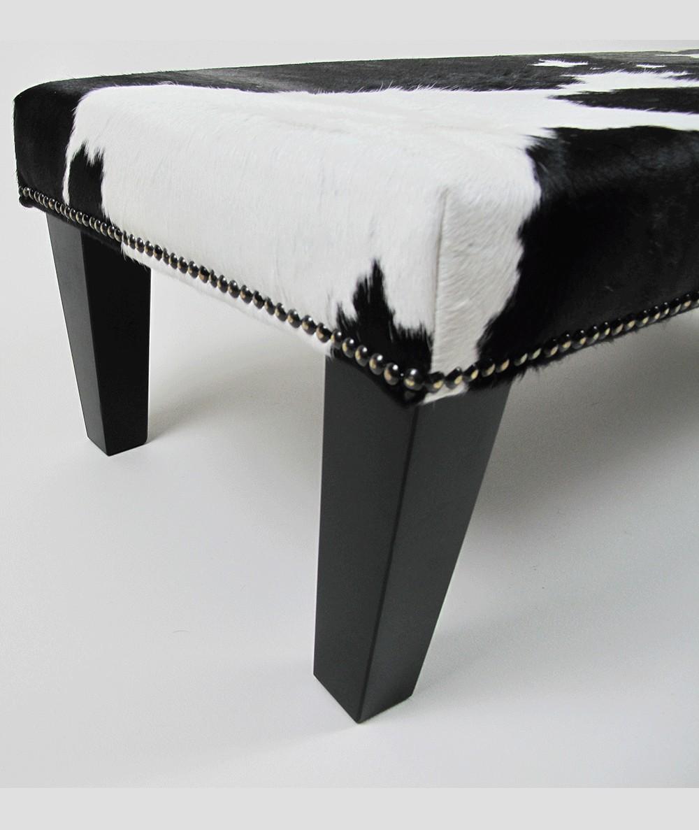 Extra Large Black White Footstool 308