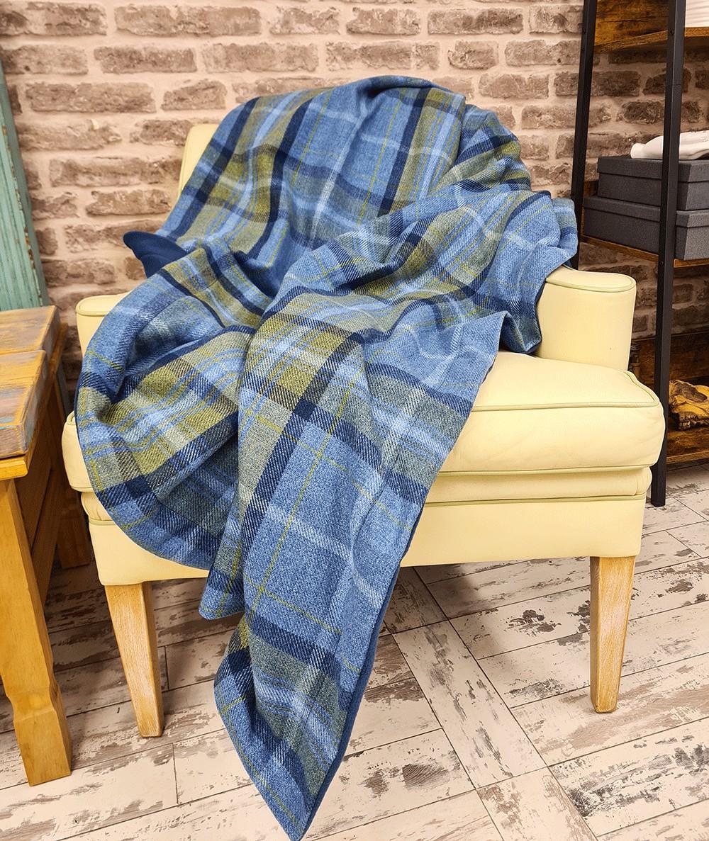 Blue Tartan Check Throw | Blue Tartan Blanket | Tartan Check Throws