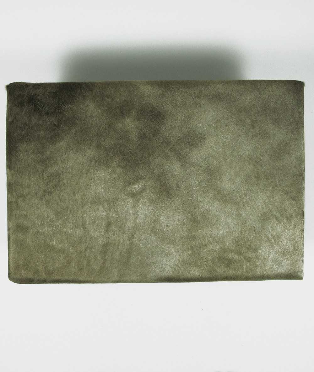 Large Beige/Gold Mottled Cowhide Footstool | Real Cow Hide Ottoman