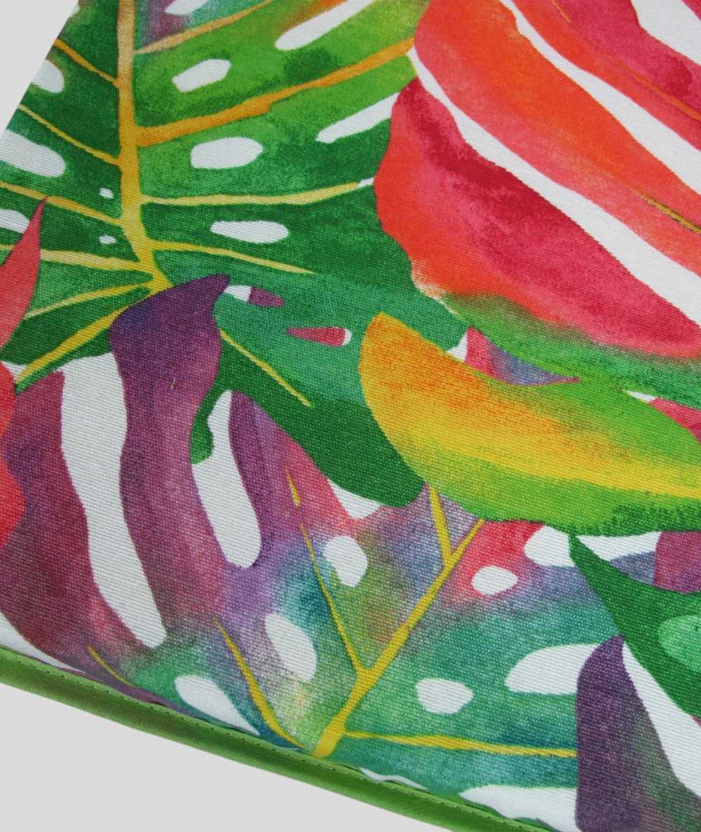 Square Seat Pad Tropical Leaves | Modern Multicoloured Square Seat Pads