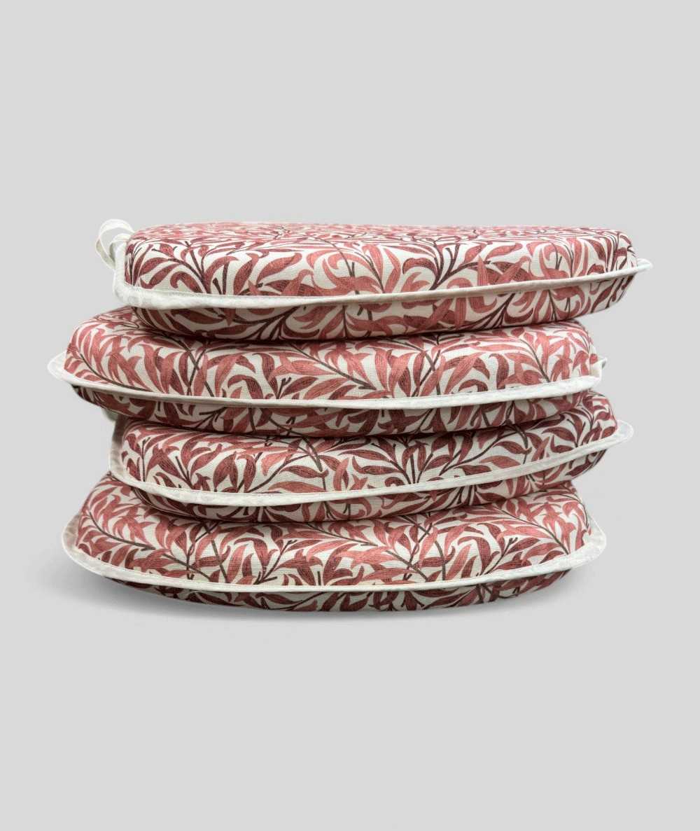 Spindle Seat Pads Willow Bough Rust | Red Patterned Spindle Seat Pads