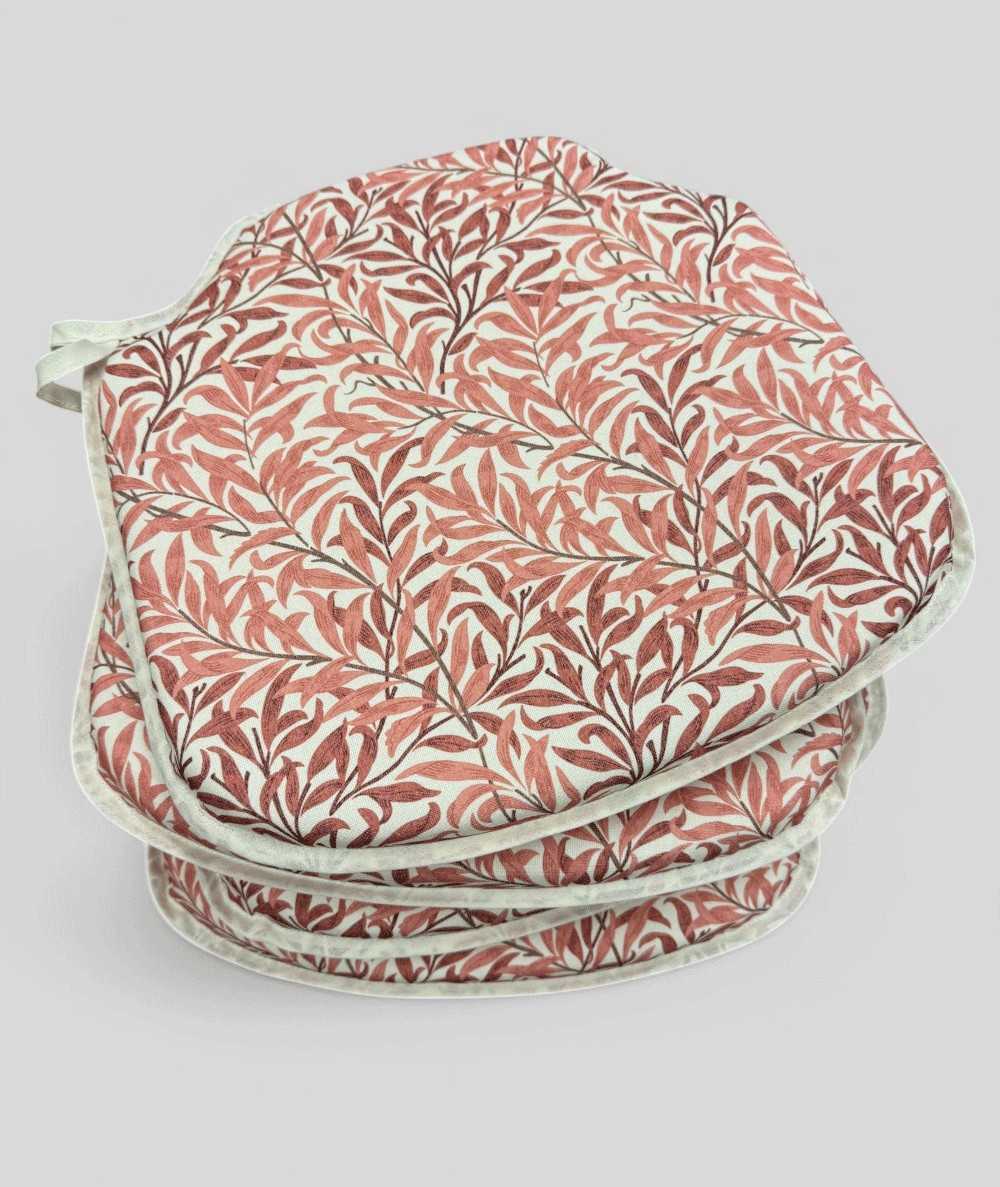 Spindle Seat Pads Willow Bough Rust | Red Patterned Spindle Seat Pads