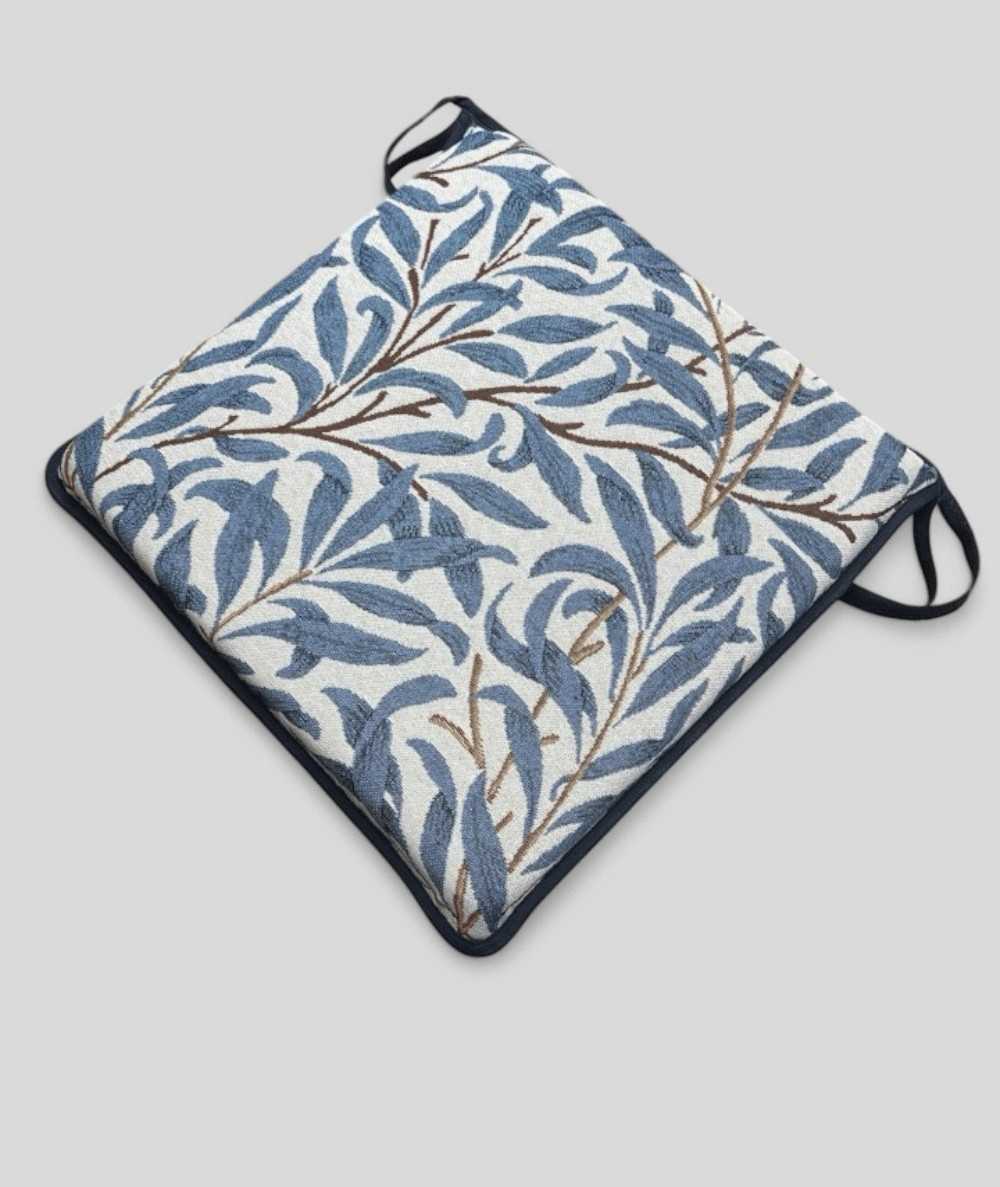 Square Seat Pad Willow Bough Azure Tapestry | Blue Patterned Seat Pads