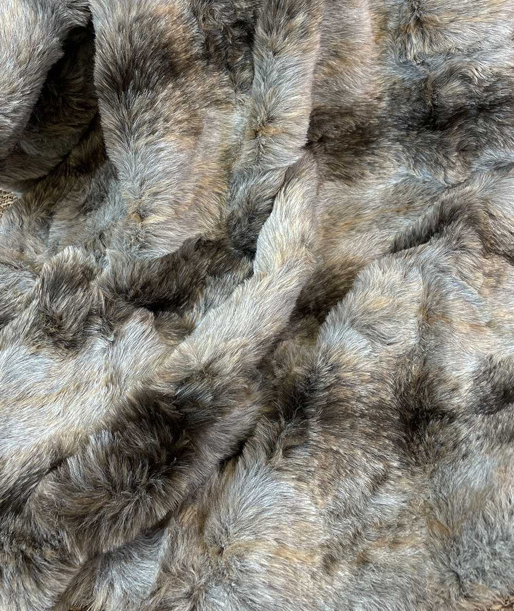 CLEARANCE! Grey Wolf Faux Fur Bed Runner | Striped Fur Bed Runner